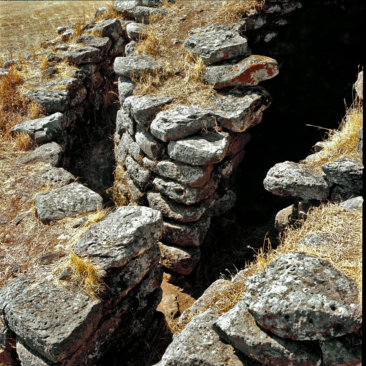 Nuragic culture: ruins of the nuragic city on the megalithic site of ...