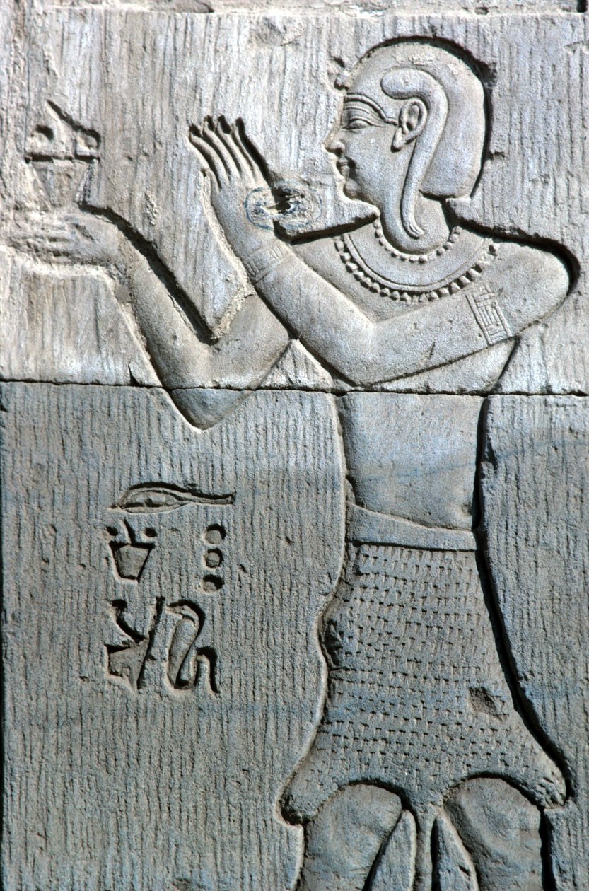 Ancient Egypt, Wall painting/carving, Priest wearing a leopard skin ...