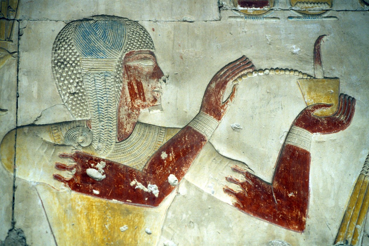 Ancient Egypt, Wall Painting/Carving, Rameses II Offering Incense to ...