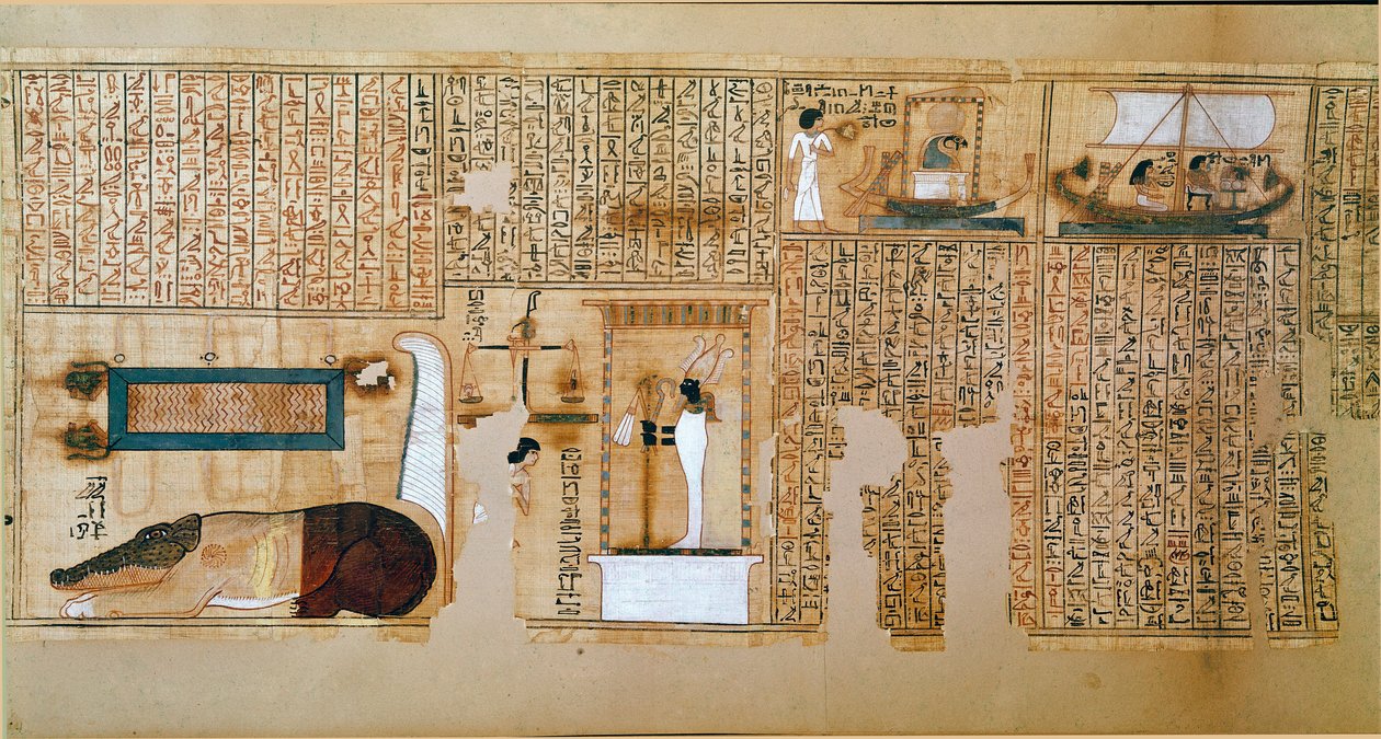 Egyptian antiquities: fragment of the Book of the Dead, papyrus of ...