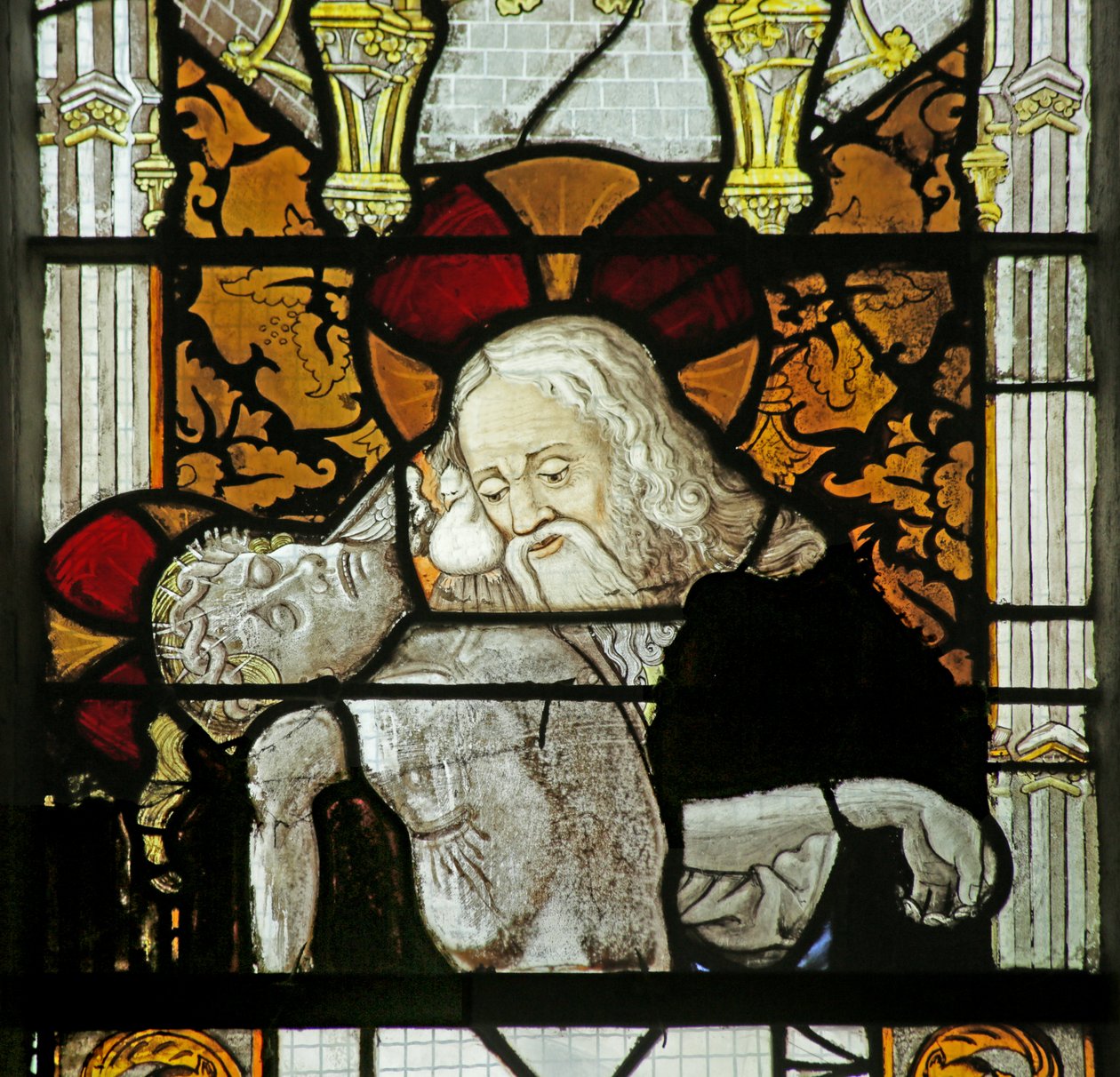 Window depicting the Trinity by School French