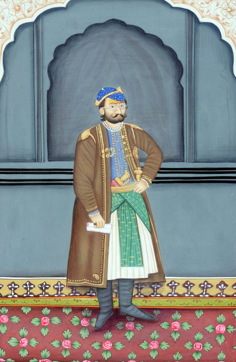 Miniature Painting of Maharaja Sawai Ram Singh II, Jaipur