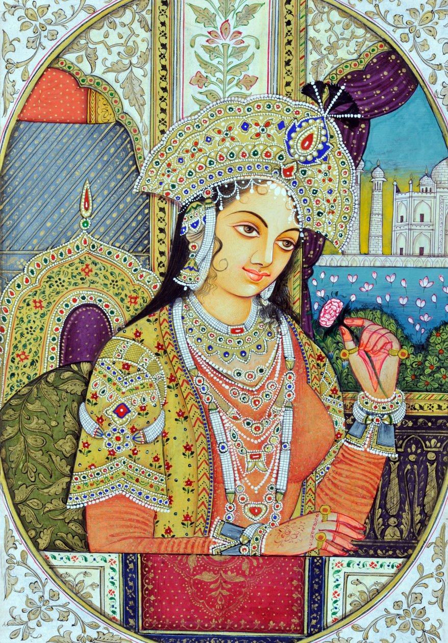 Mughal Queen Mumtaz Mahal by School Indian: Fine art print