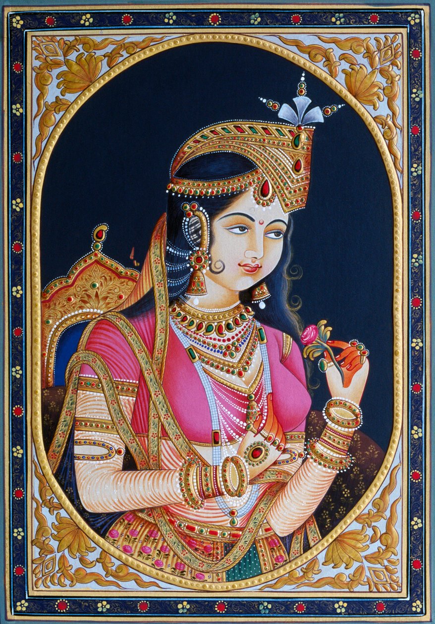 Portrait of Mumtaz Mahal by School Indian: Fine art print