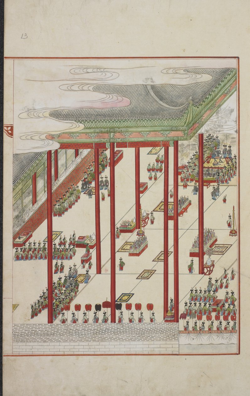 Korean Court Ritual, page from 'Kisa chinpyori chinch'an uigwe ...