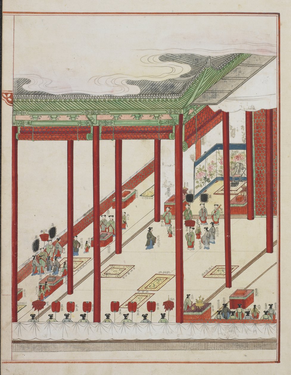 Korean Court Ritual, Page from Kisa chinpyori chinch'an uigwe