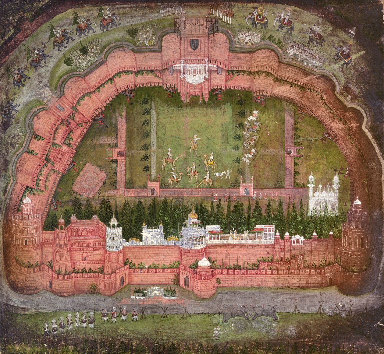 The Red Fort, Agra, Johnson Album VII no.1 numbered 11, c.1750