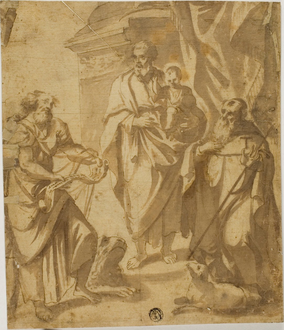 Saint Joseph and Christ Child, with Saints Mark and Anthony