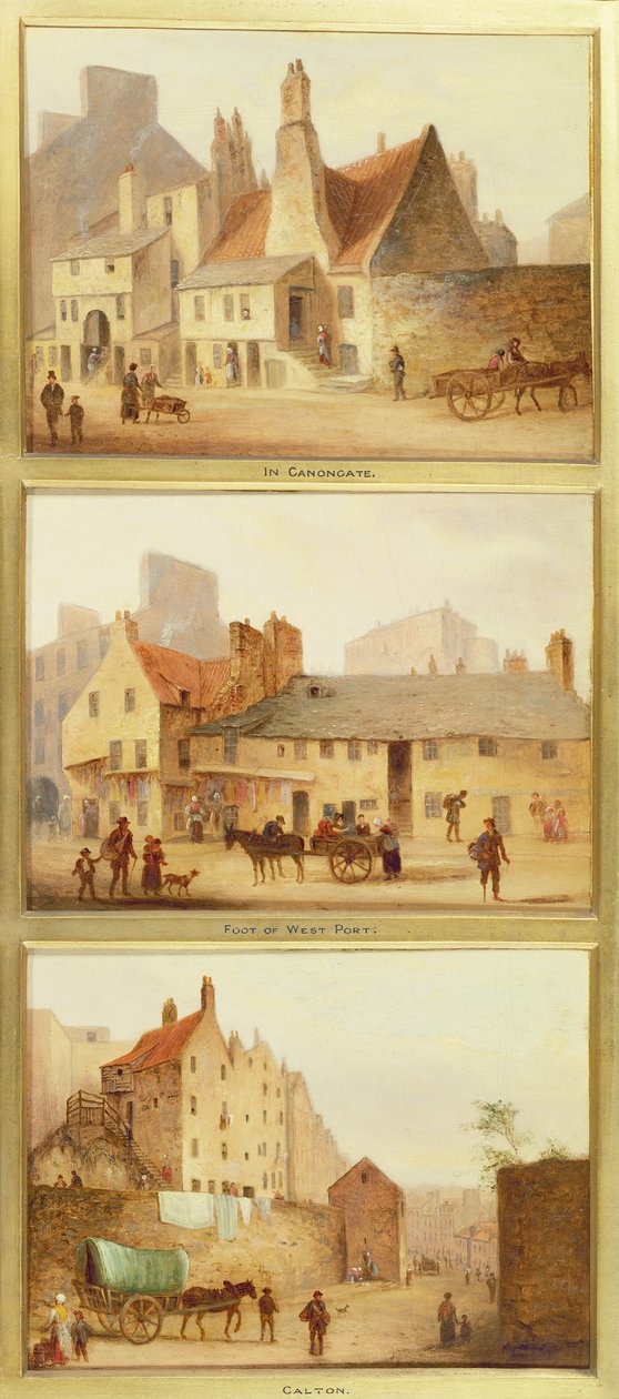 Canongate, Foot of West Port and Calton, detail from Edinburgh: Nine ...