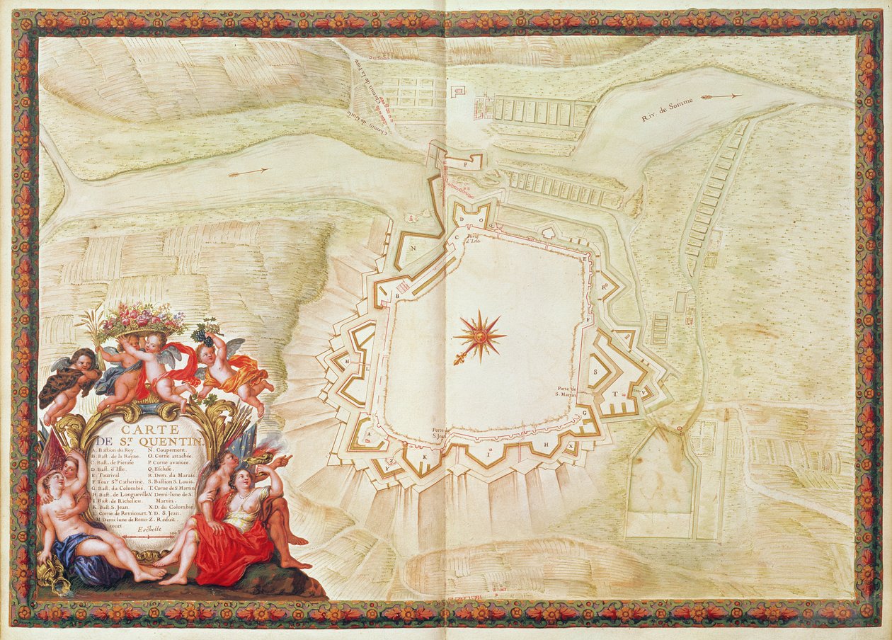 Map of Saint-Quentin, from the 'Atlas Louis XIV', 1683-88
