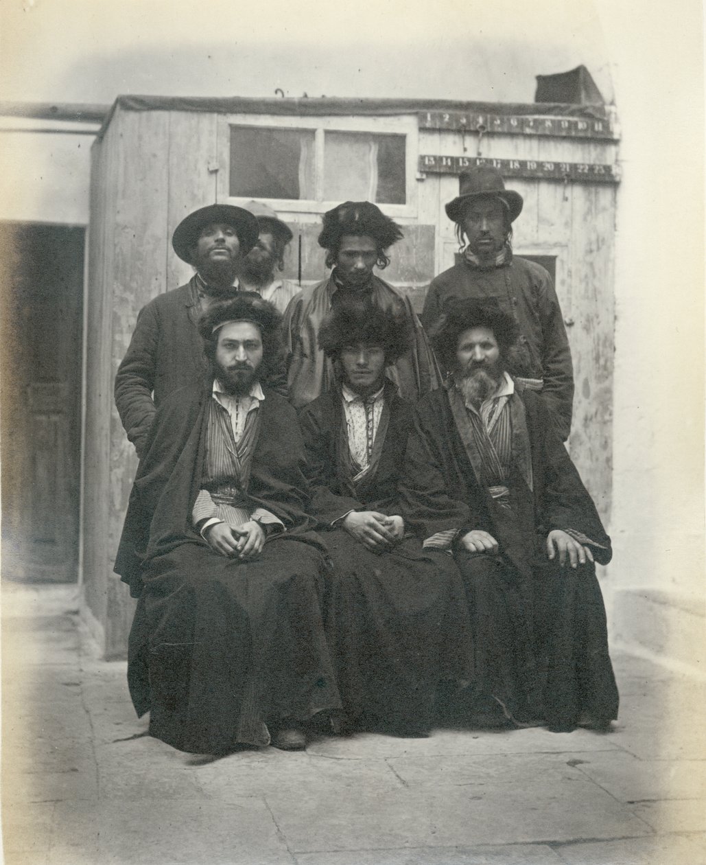 Group of 7 Polish Jews in the Courtyard of the Mediterranean Hotel ...