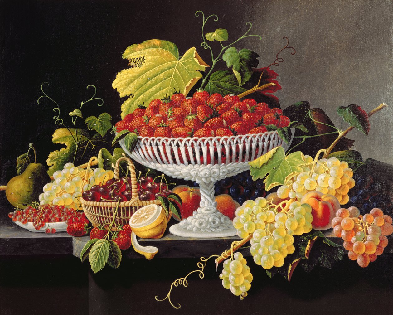 Still Life with Strawberries by Severin Roesen