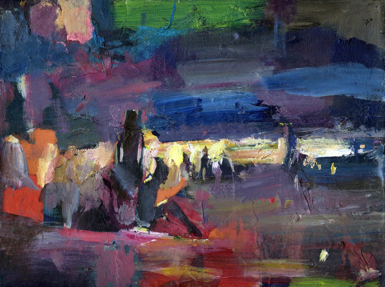Figures on the Beach, 2024 by Shaun Carey: Fine art print