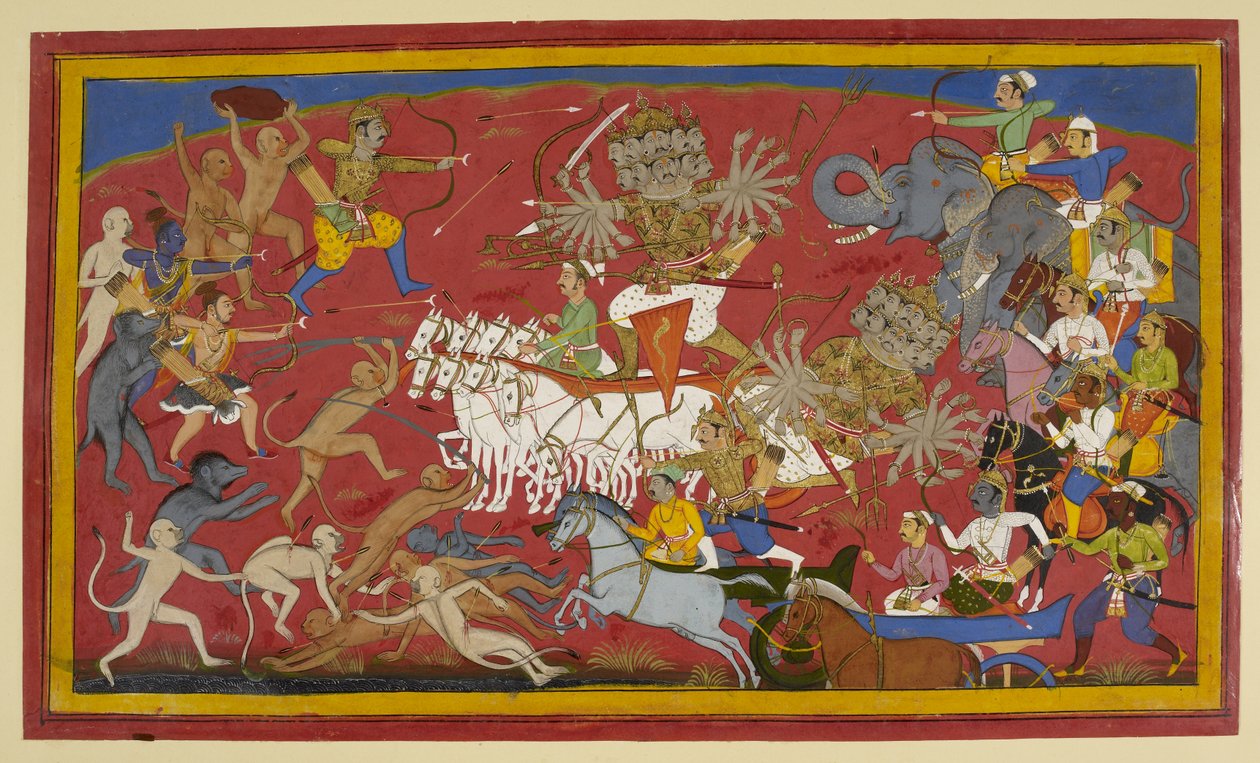 Battling the ten-headed Demon King Ravana, 'Ramayana'