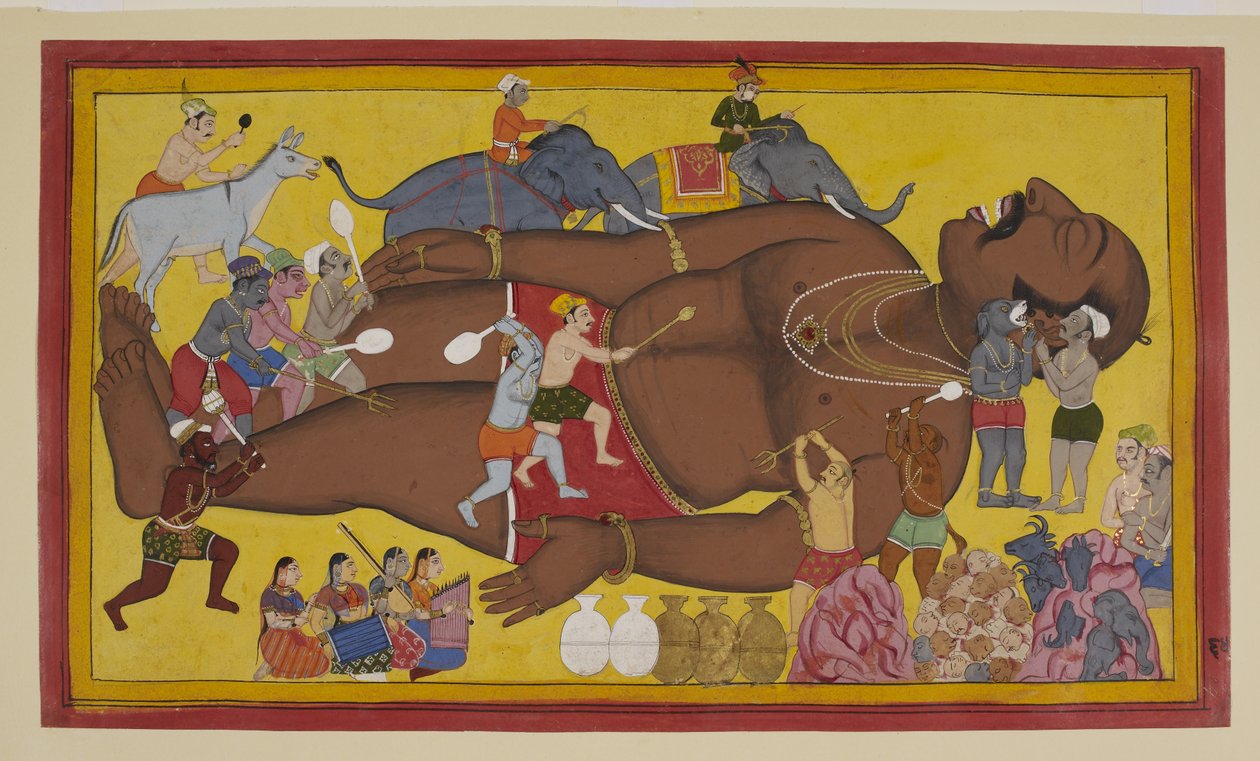 Demons Rouse Sleeping Kumbhakarna to Fight Rama by Sahibdin