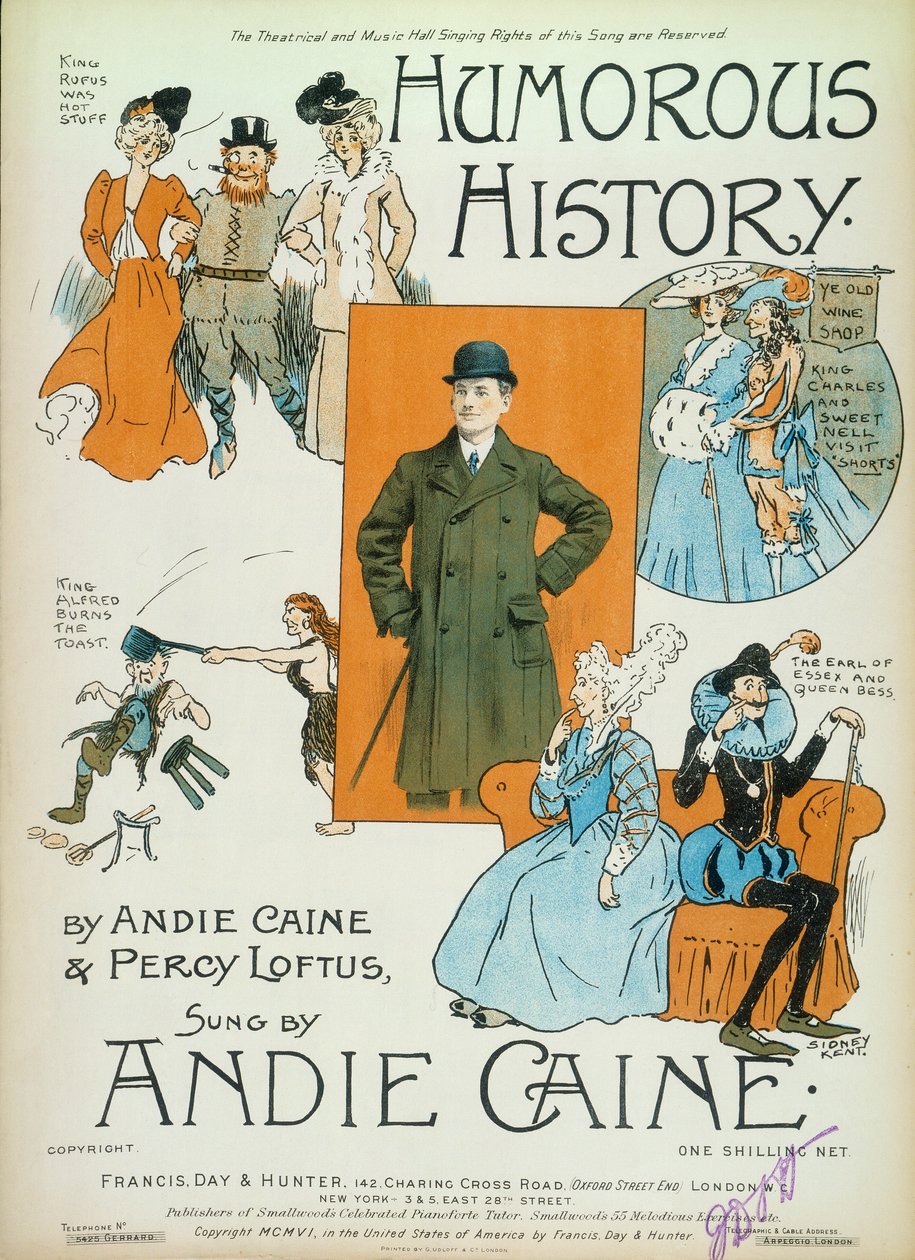 Humorous History, Cartoons on Cover of Book of Sheet Music