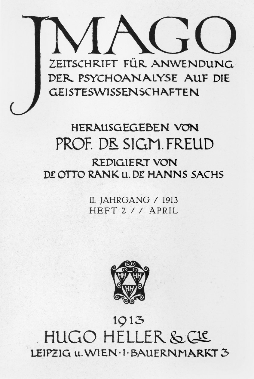 Front cover of the magazine 'Imago', published by Hugo Heller