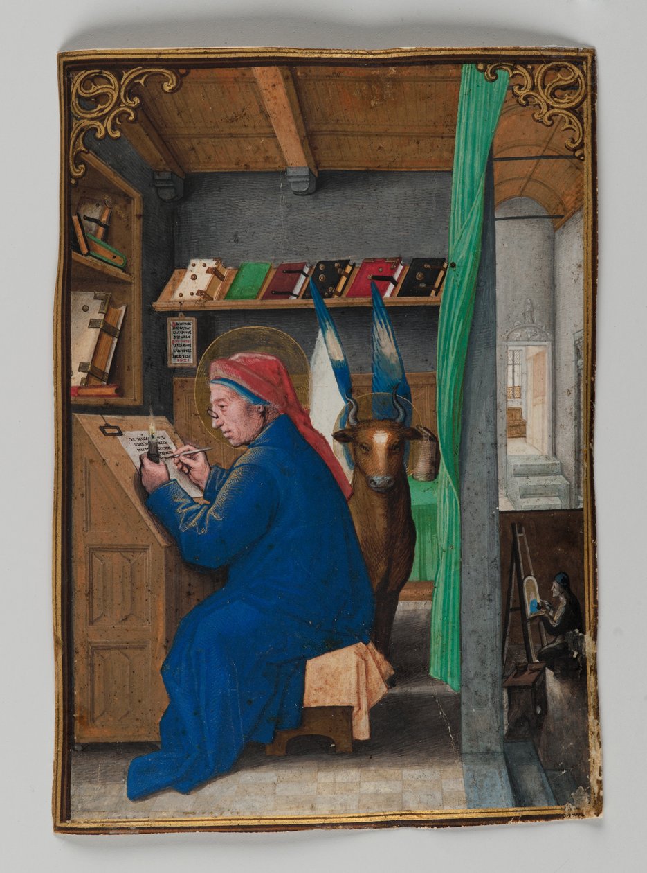St. Luke Writing in Crown, 1521 by Simon Bening