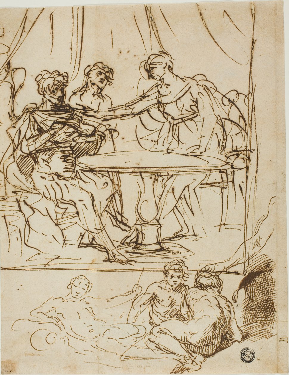 Judith with the Head of Holofernes and Sketches of River Gods (recto ...