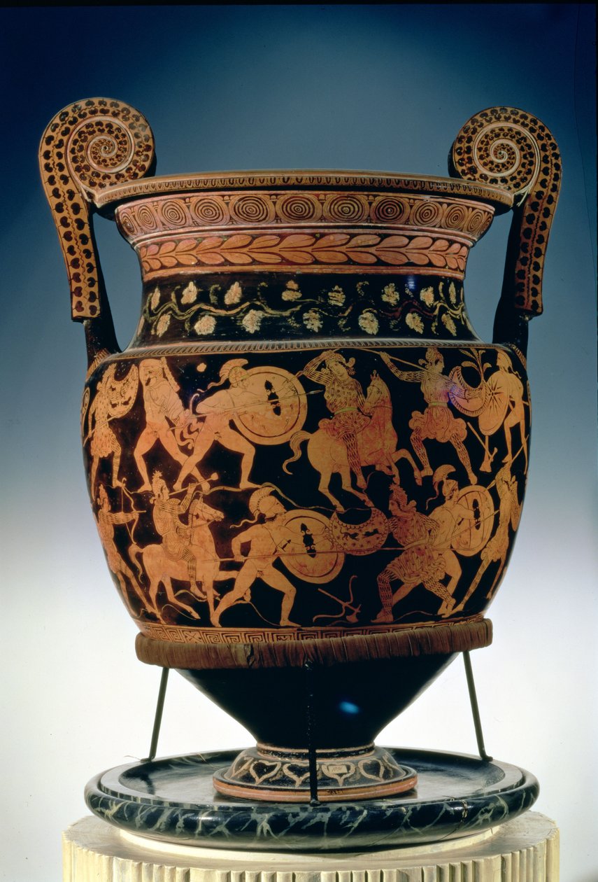 Red-Figure Volute Krater Depicting the Battle of the Greeks and the ...
