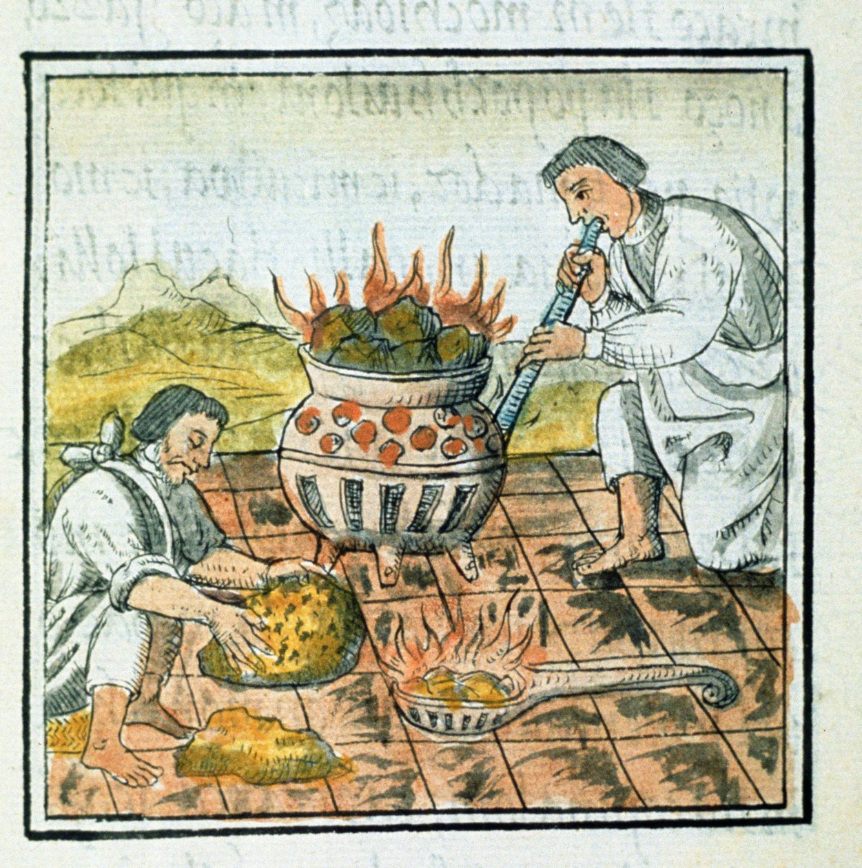 Melting and casting gold in the Aztec empire, from the 'Florentine ...