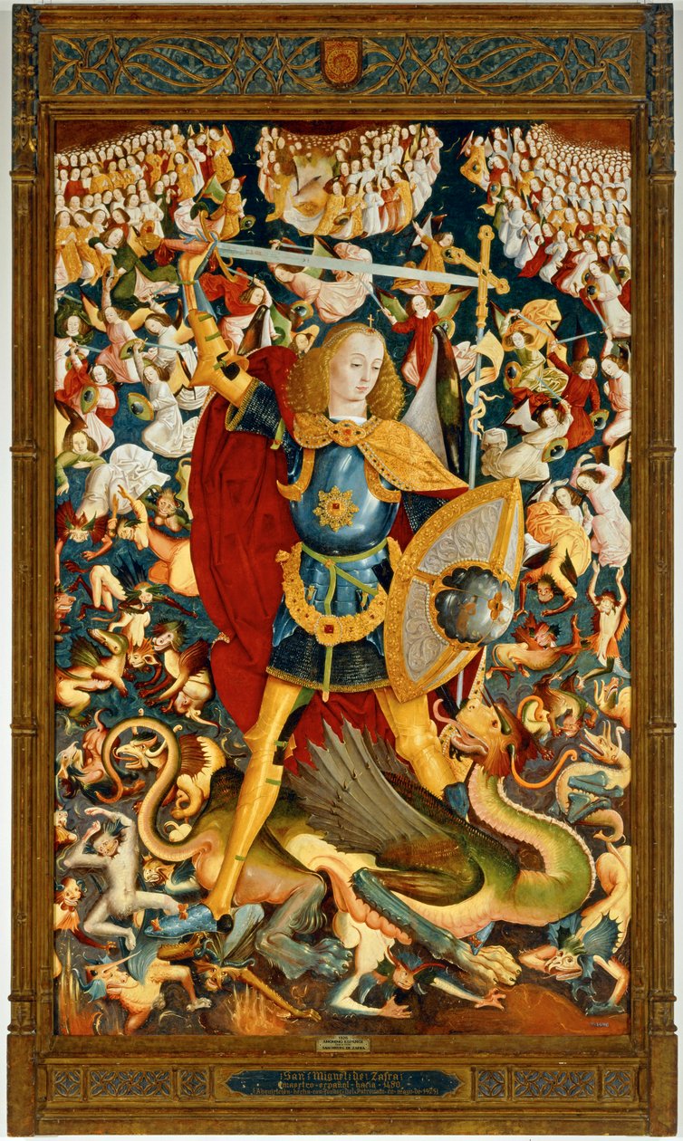 Archangel Saint Michael by Spanish School: Fine art print