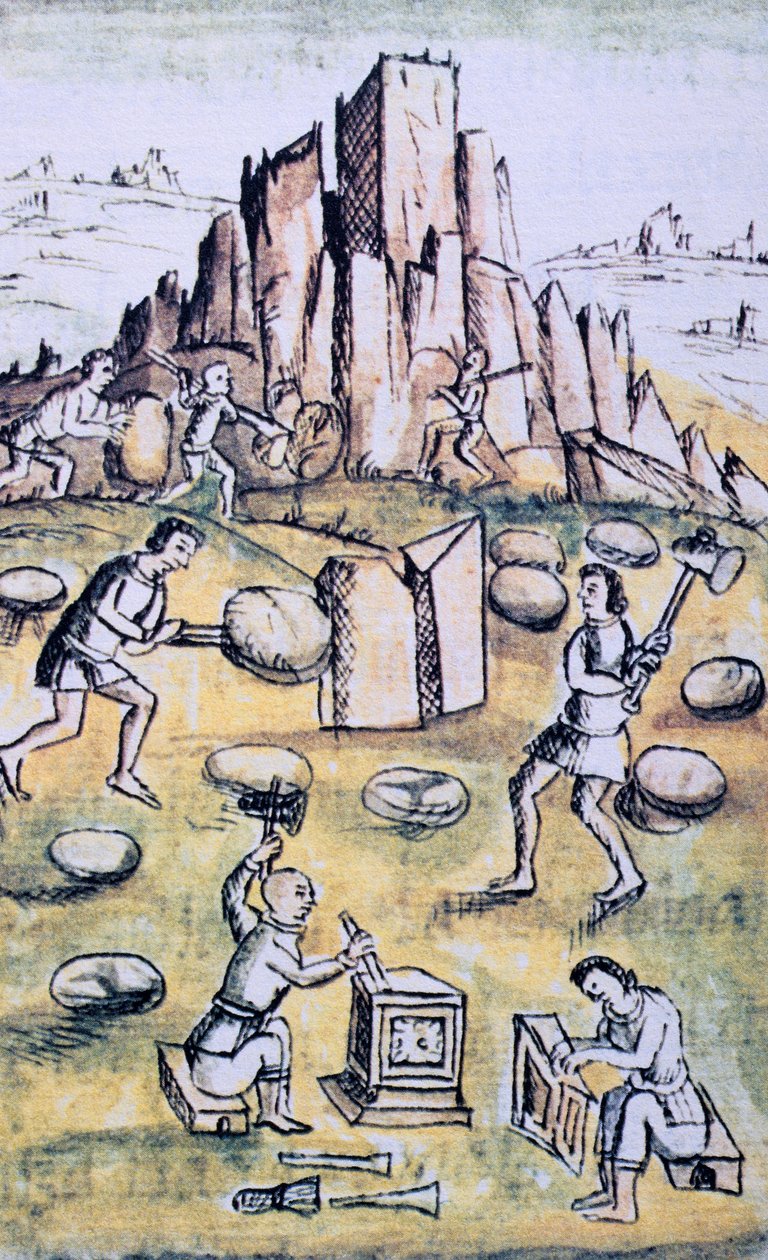 Codex of the conquest of Mexico: Stone work