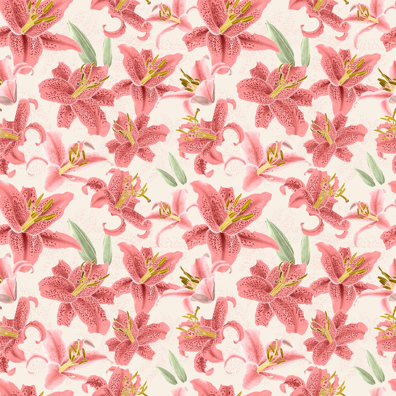 Tiger lily pattern by Stacy Hsu: Buy fine art print