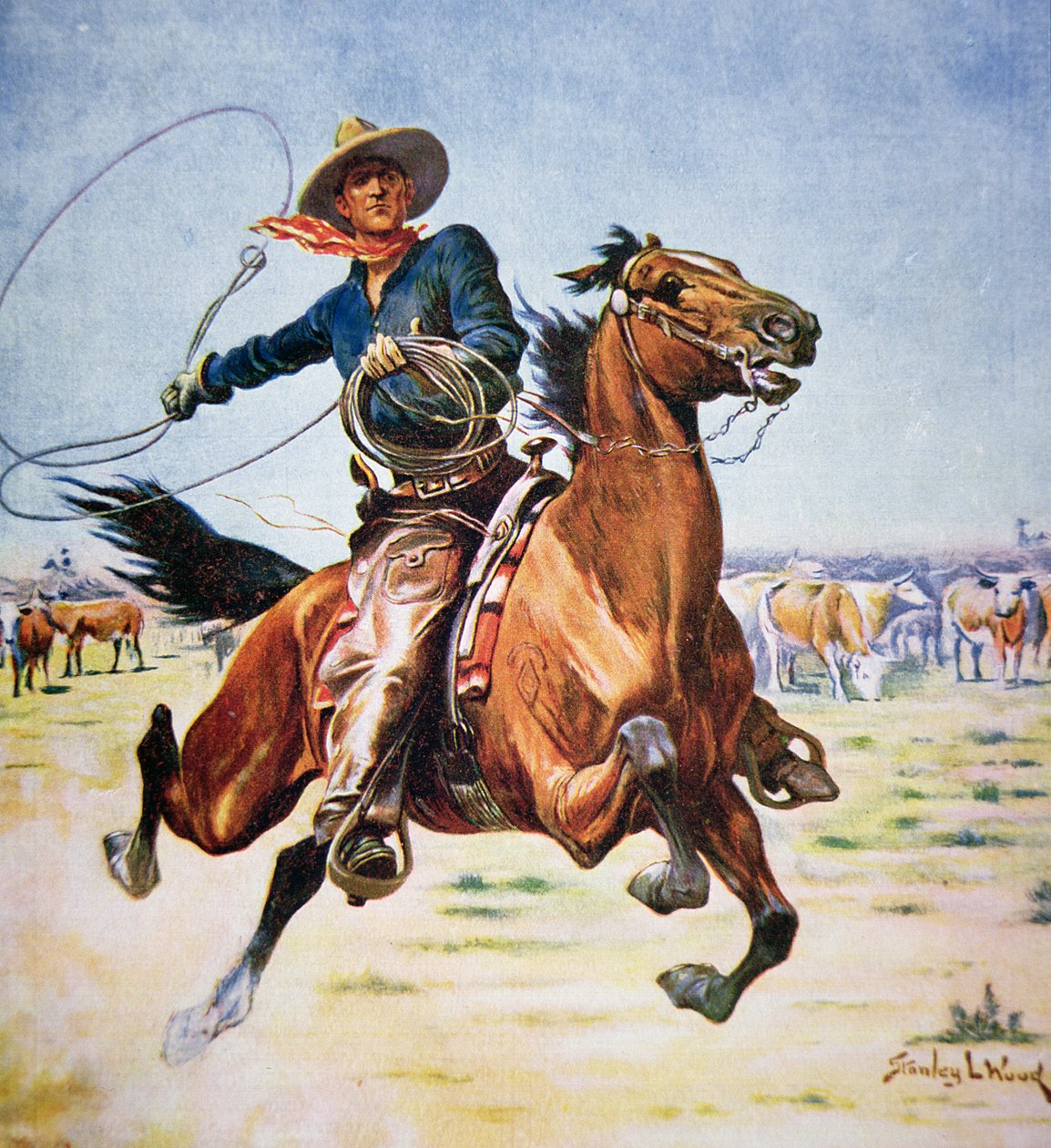 Texas Cowboy by Stanley L. Wood: Buy fine art print