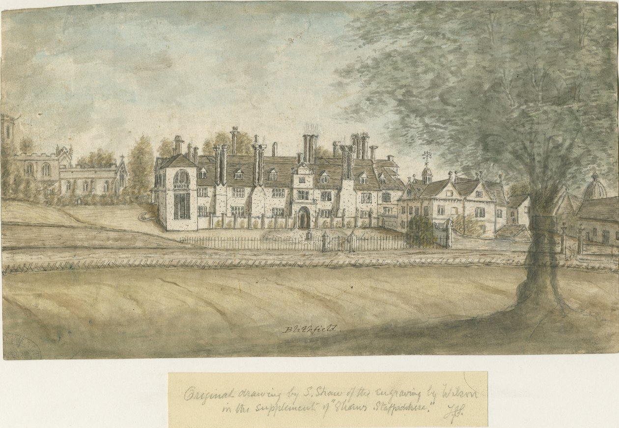 Blithfield Hall by Stebbing Shaw: Buy fine art print