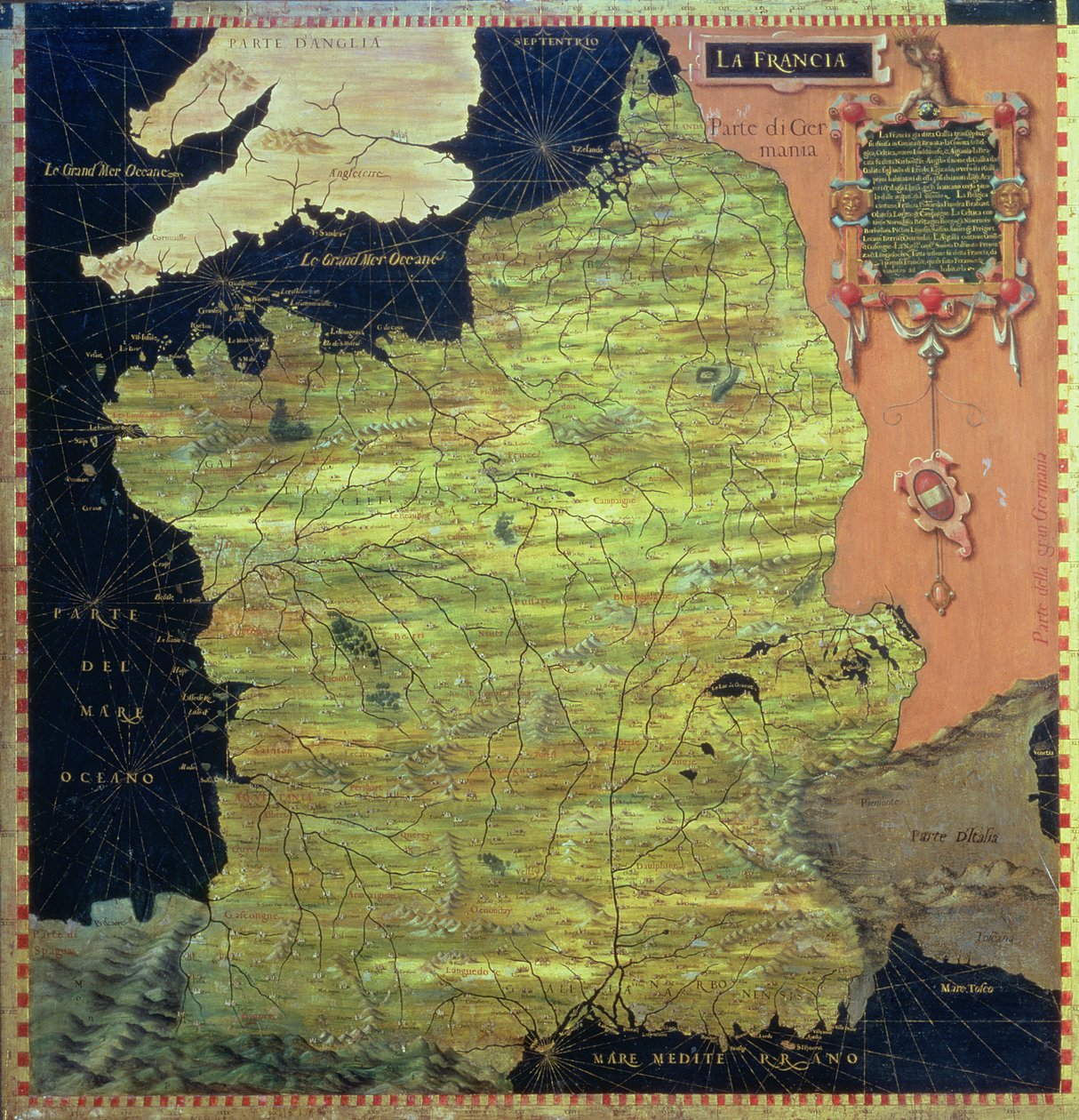 Map of Sixteenth Century France, from the 'Sala delle Carte Geografiche ...