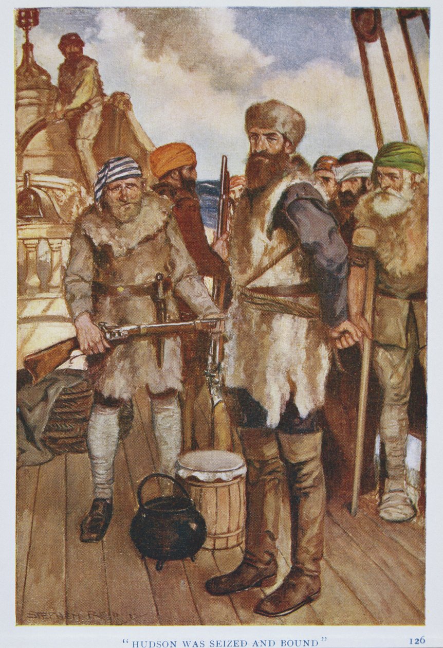Hudson was seized and bound, illustration from 'The Book of Discovery ...