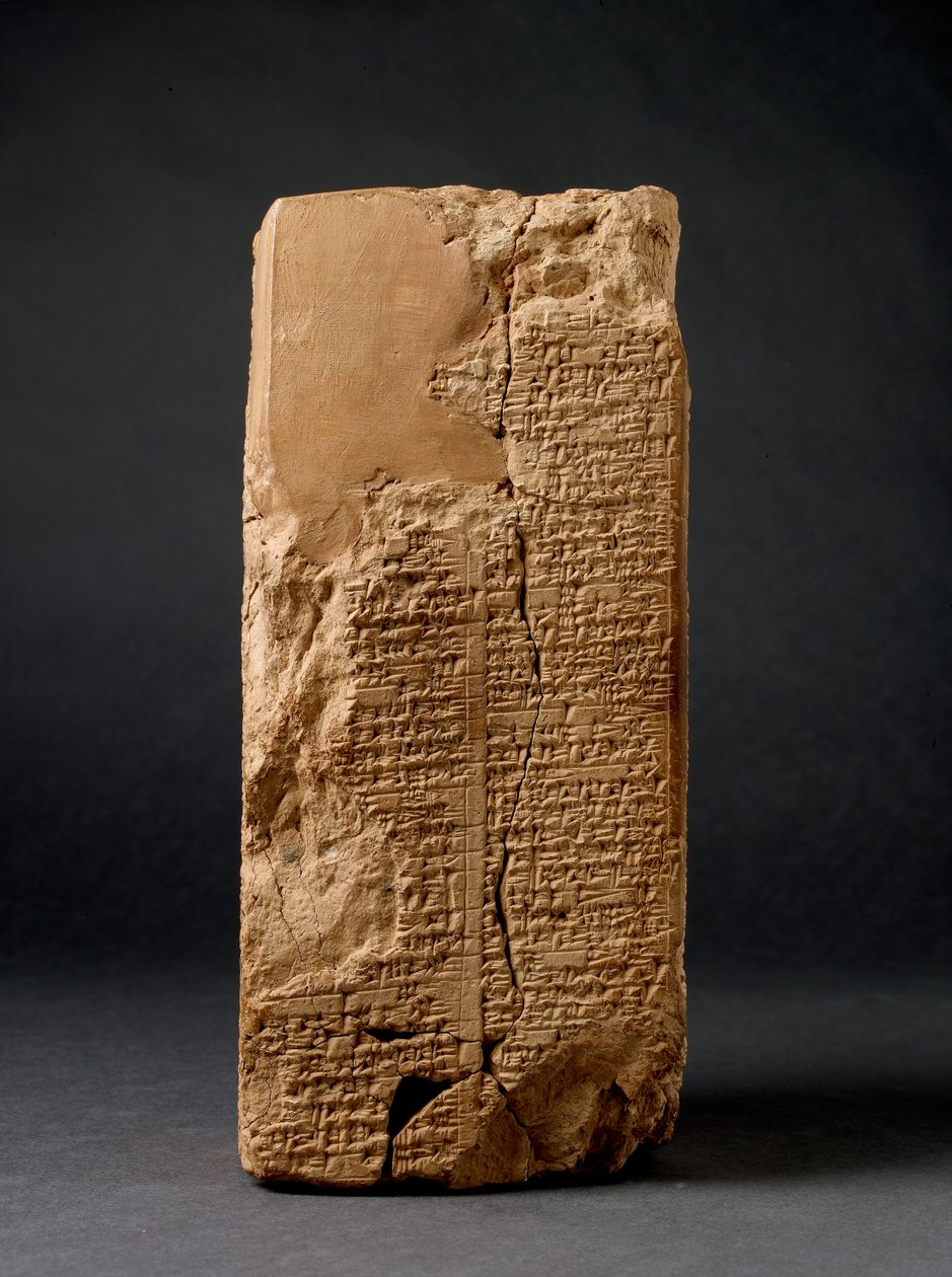 Baked Clay Prism with the Sumerian King List giving rulers from 'before ...