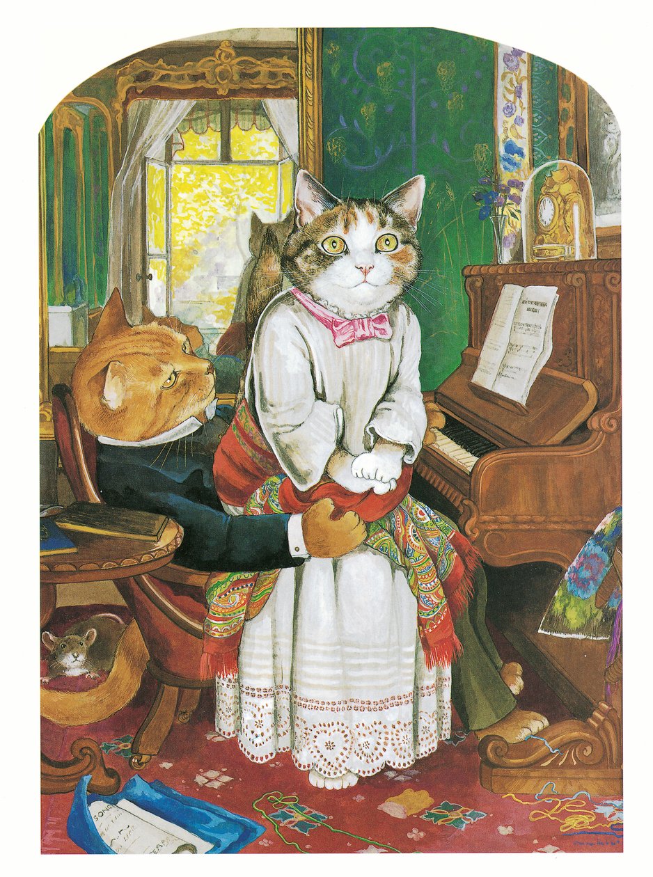 Illustration from Pre-Raphaelite Cats by Susan Herbert