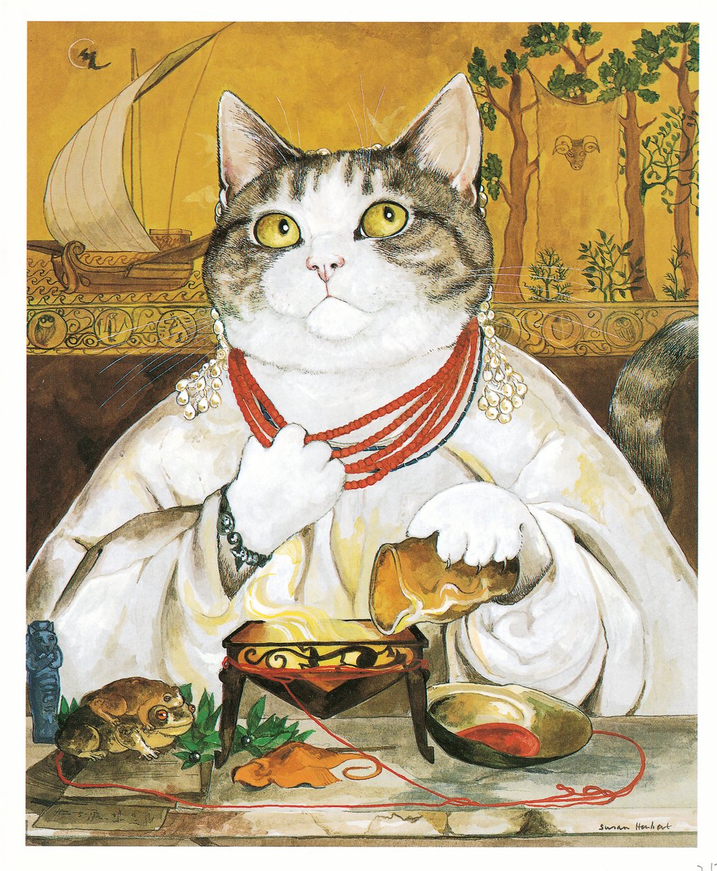 Illustration from Pre-Raphaelite Cats by Susan Herbert