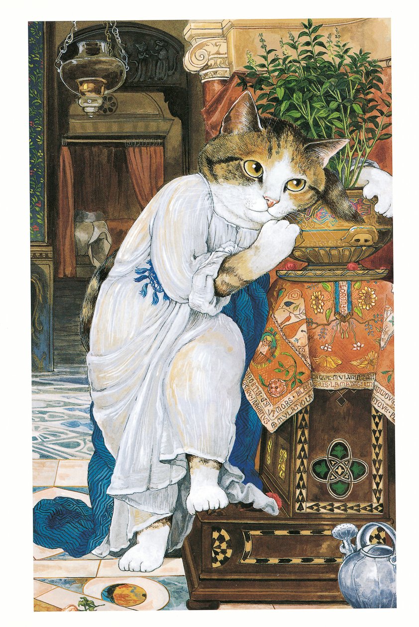 Illustration from Pre-Raphaelite Cats by Susan Herbert