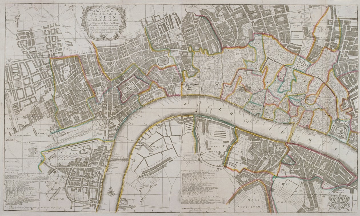 Map of Westminster, the City of London, Southwark and Surrounding Areas