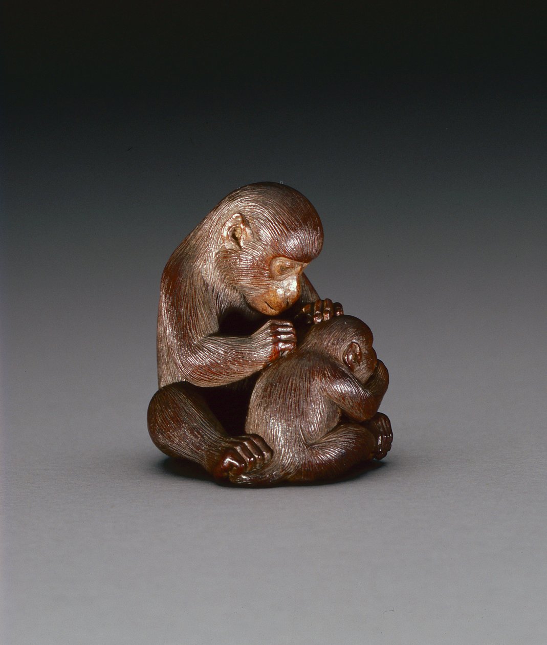 Netsuke Depicting a Mother Monkey and Her Son