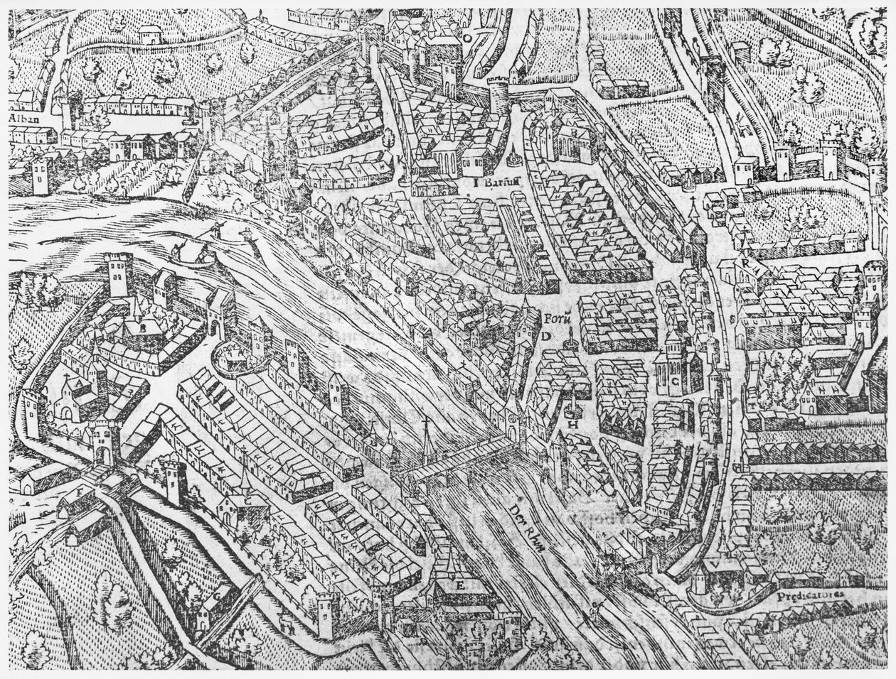 Map of Basel by Swiss School: Buy fine art print