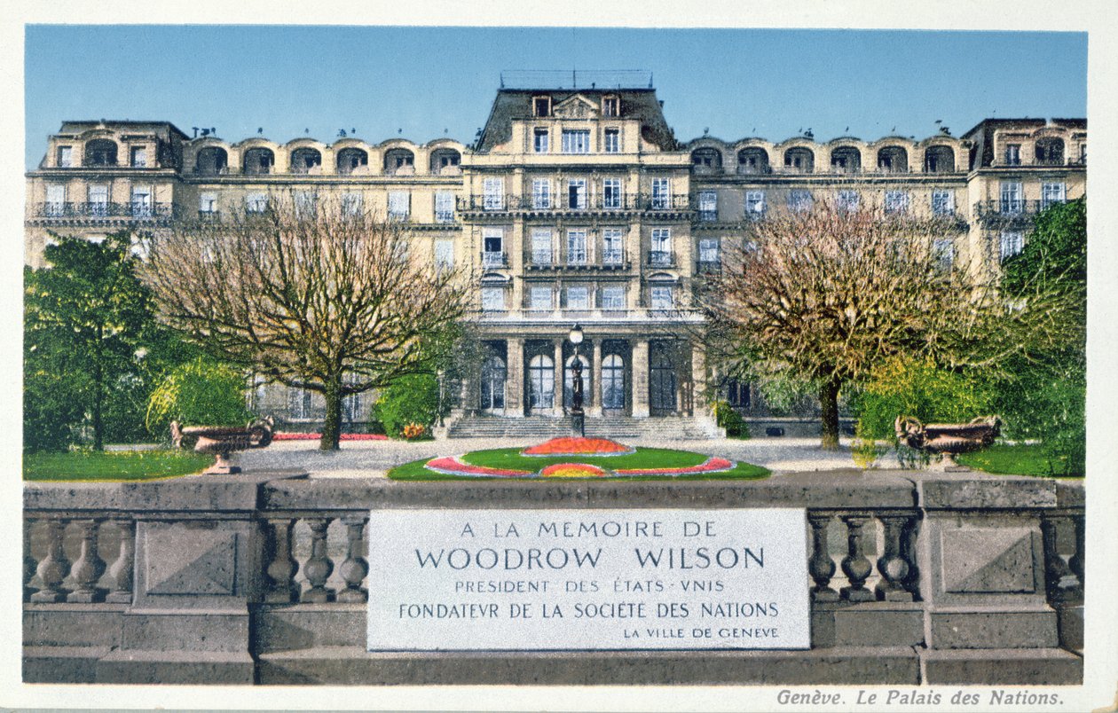 Postcard of the Palais des Nations at Geneva, c.1924