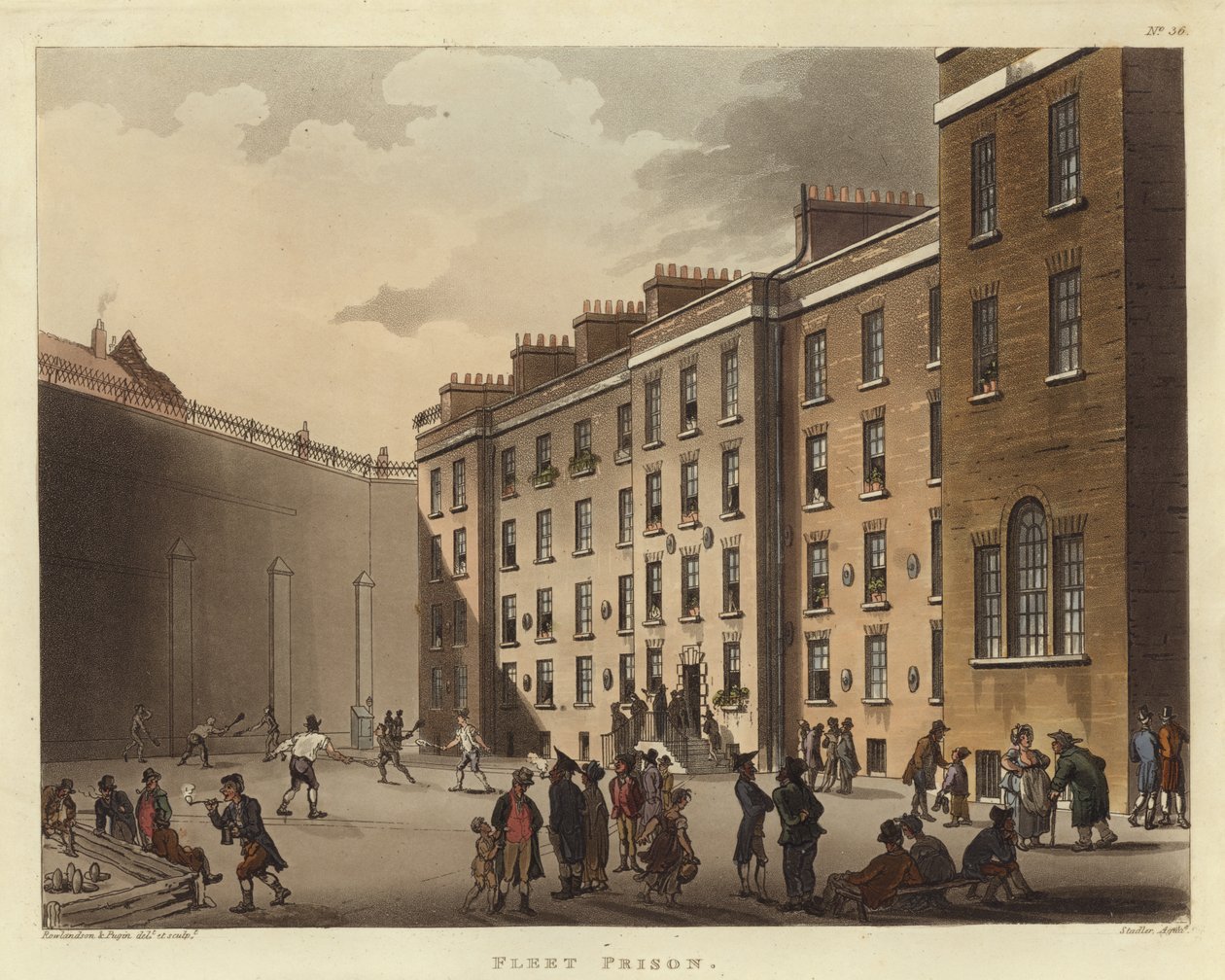 Fleet prison by Pugin and Rowlandson: Buy fine art print