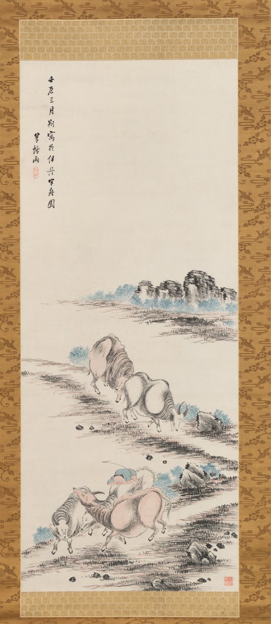 Oxen and Herdboy, 1832 by Takahashi Sohei: Fine art print