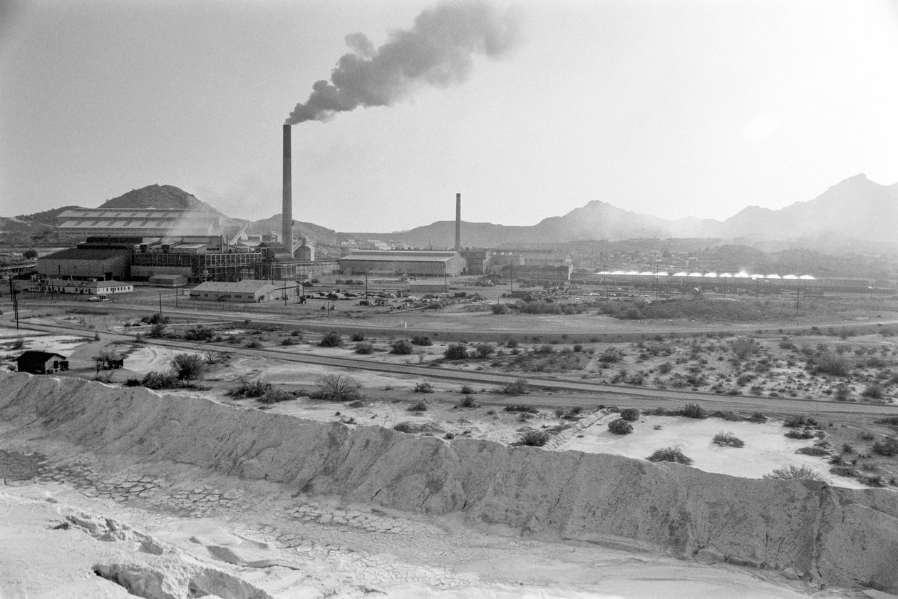 Overview of Phelps Dodge Smelter Douglas Arizona, smelting copper from ...