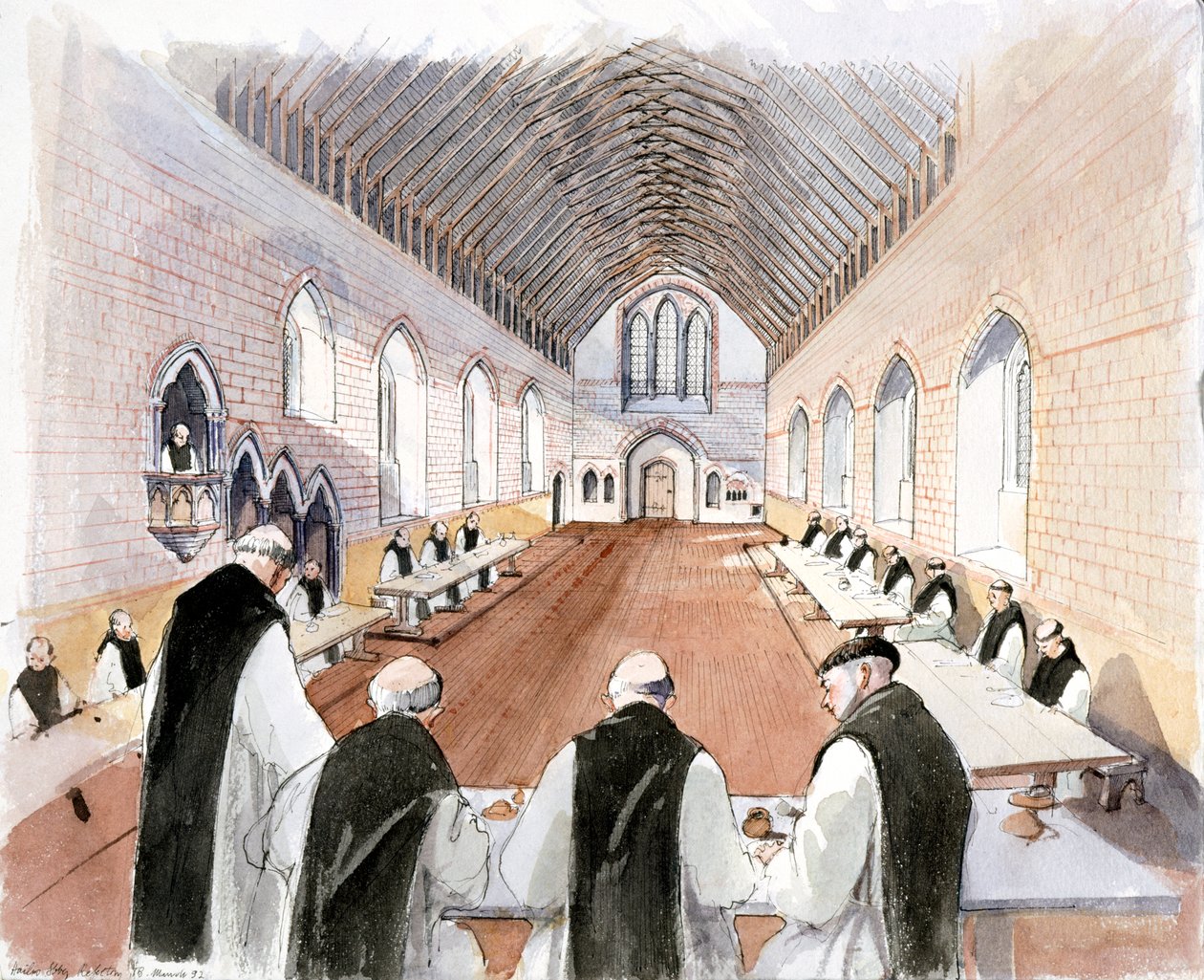 Hailes Abbey, 13th century by Terry Ball: Fine art print