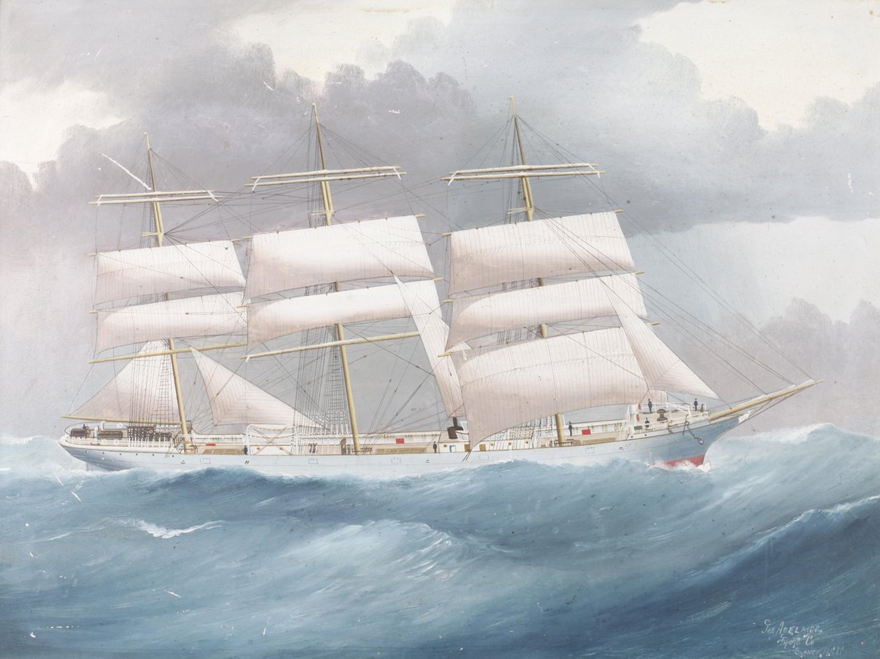 The Three-Masted Ship 'Brynymor' at Sea