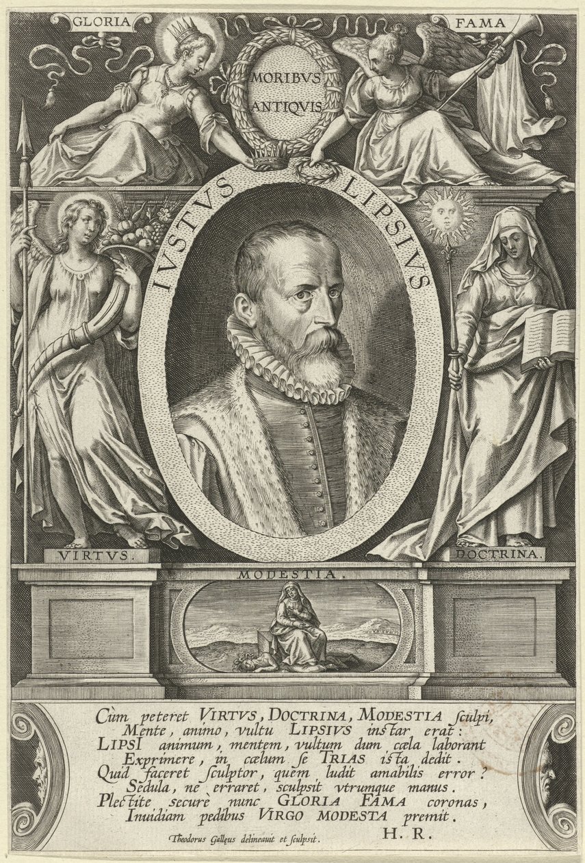 Portrait of Justus Lipsius by Theodoor Galle: Fine art print