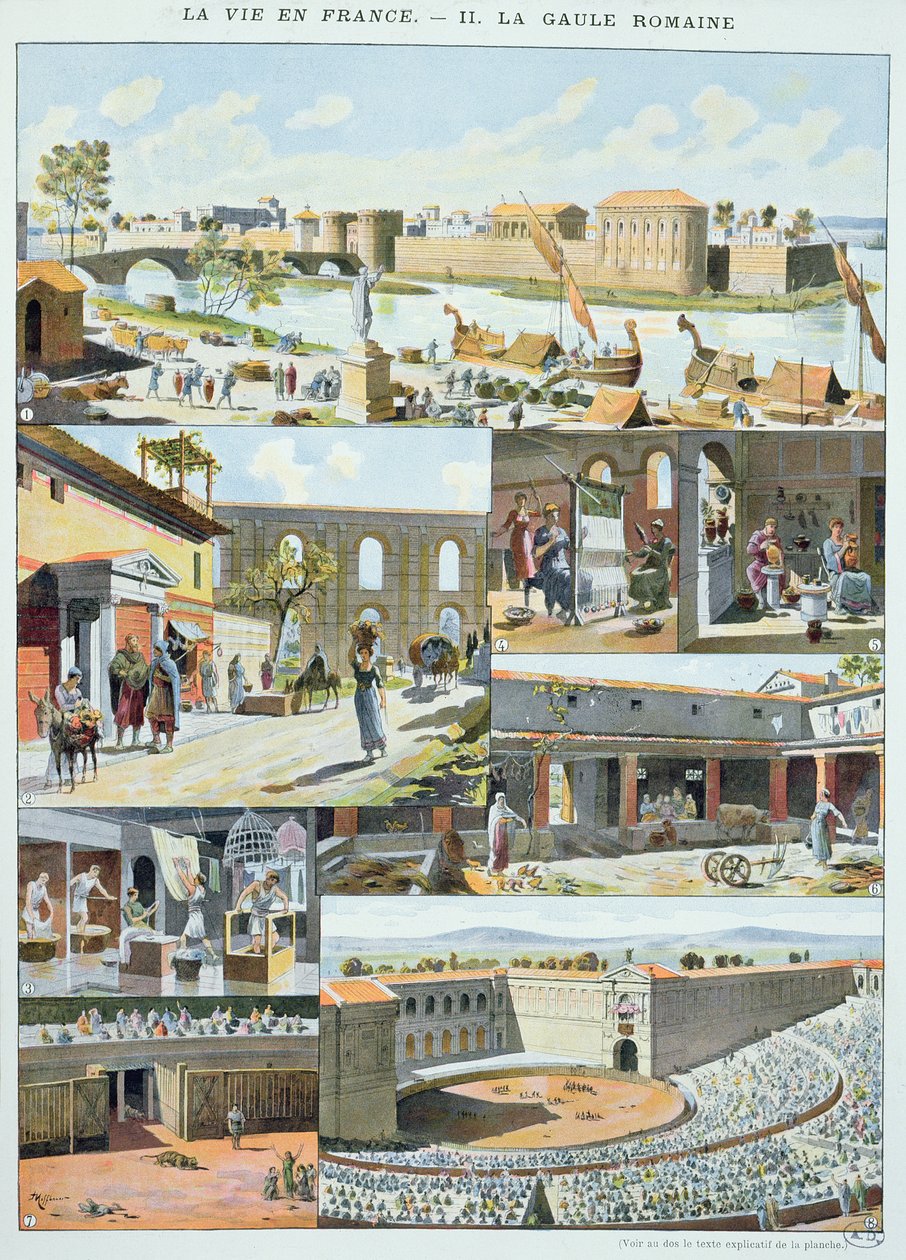 Scenes from daily life in Paris during the period of the Roman Empire