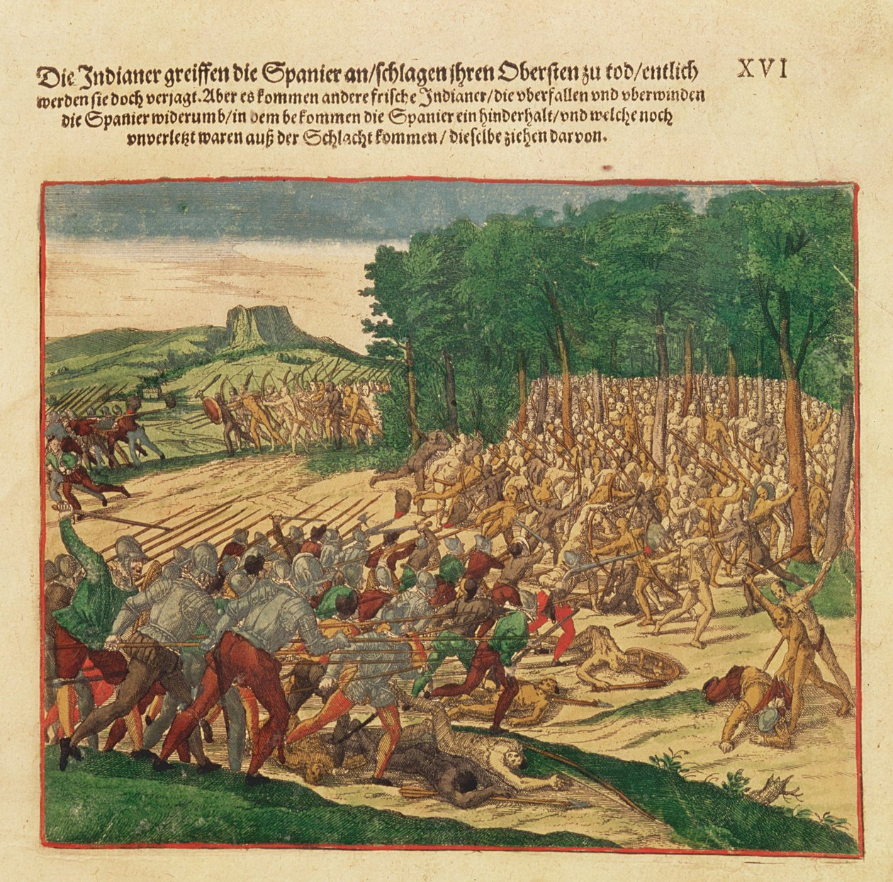 Battle Between the Indians and the Spanish in which the Spanish Colonel ...