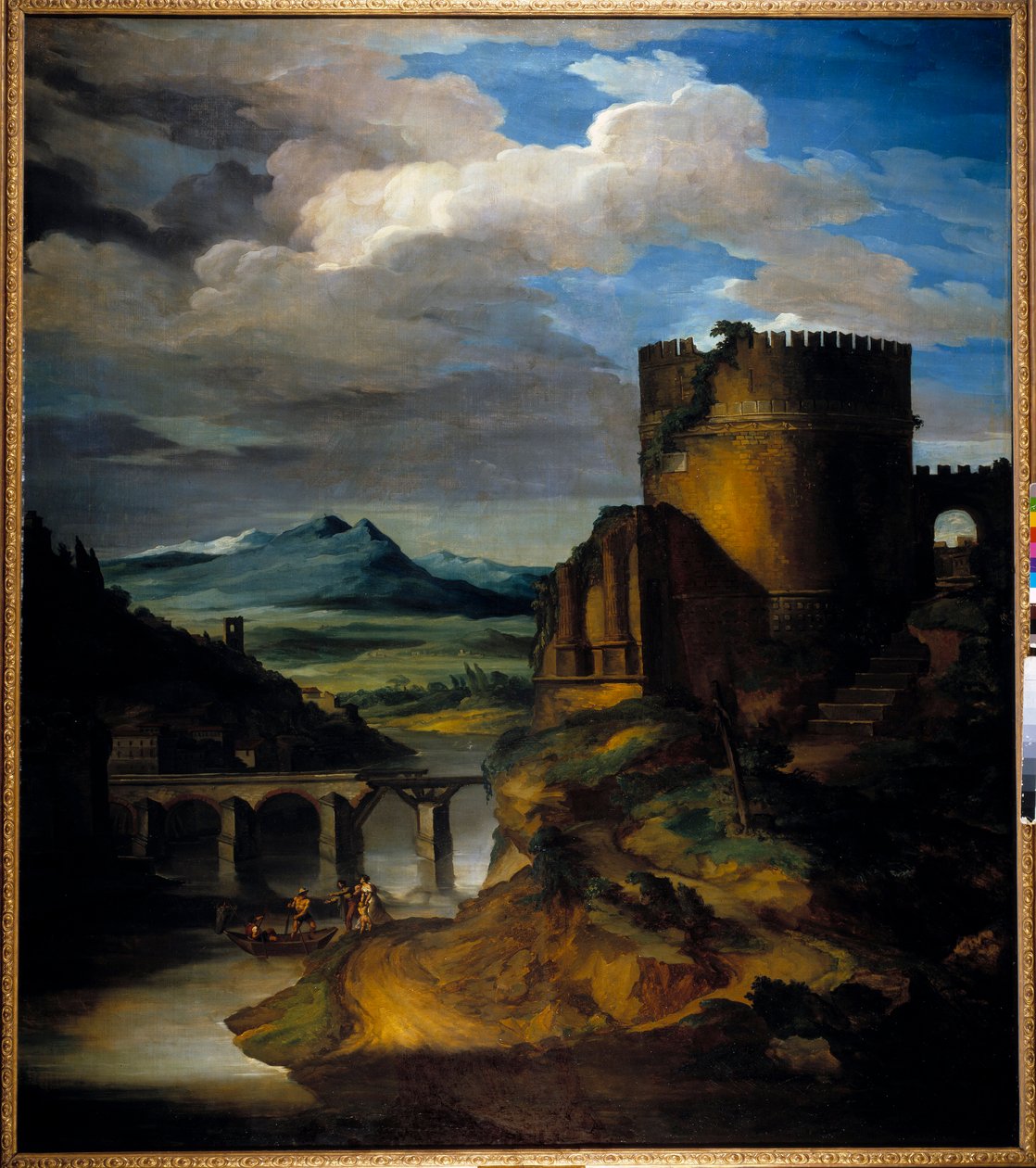 Great Landscape of Italy: Landscape of Ruins, Tower and Bridge, by ...