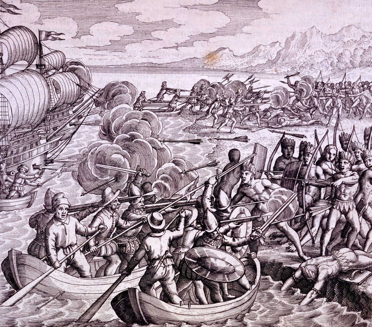 How the Spanish landed in the Island of Haiti, with 400 men which led ...